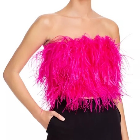 Bardot | Tops | Bardot Hot Pink Feather Bustier Top | Poshmark